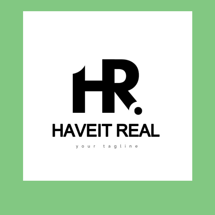 White Typographic Hr Logo Template | PosterMyWall