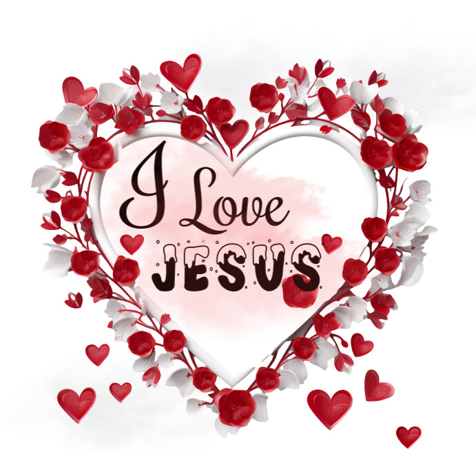 White Typographic I Love Jesus Instagram Post Template | PosterMyWall