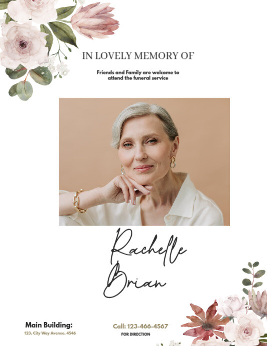 White Typographic In Loving Memory Of Templates Flyer (us Letter ...