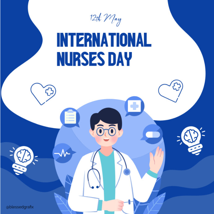 White Typographic International Nurses Day Instagram Post Template ...