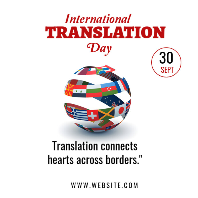 White Typographic International Translation D Template | PosterMyWall