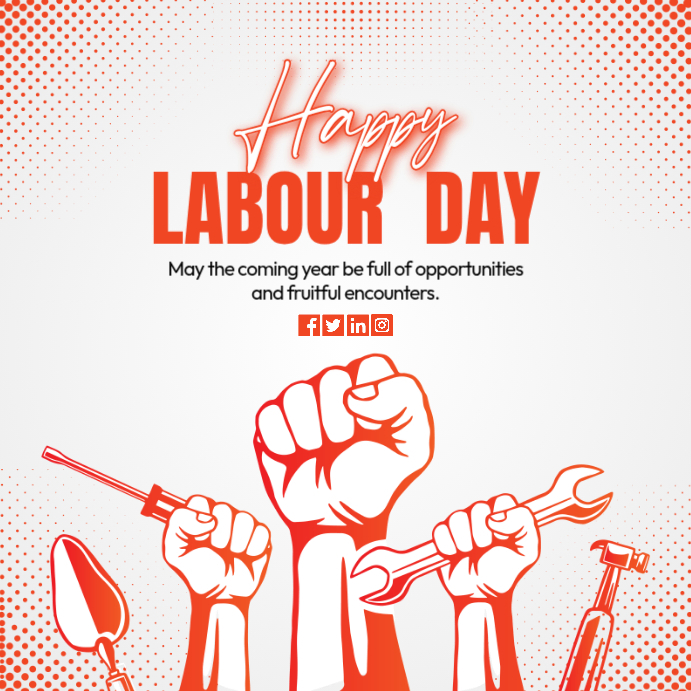 Copy of White Typographic Labour Day Celebration Instagram Post ...