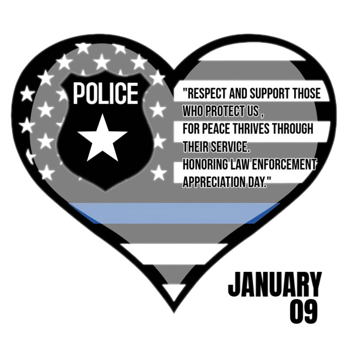 Plantilla de White Typographic Law Enforcement Appreciation Day ...