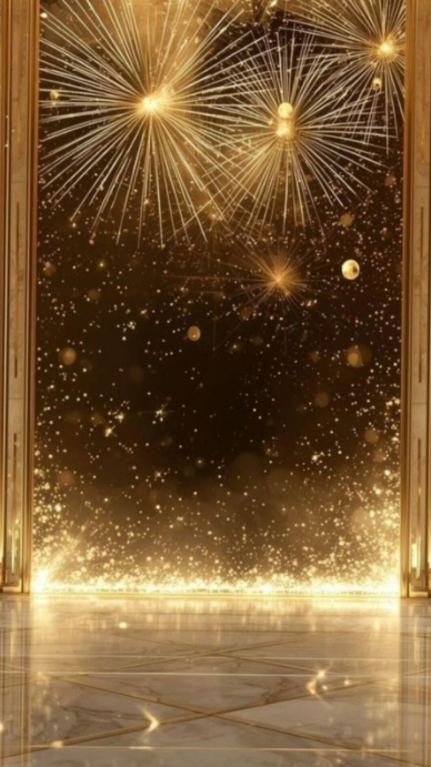 White Typographic Luxury Gold Fireworks Background – Elegant New Year ...