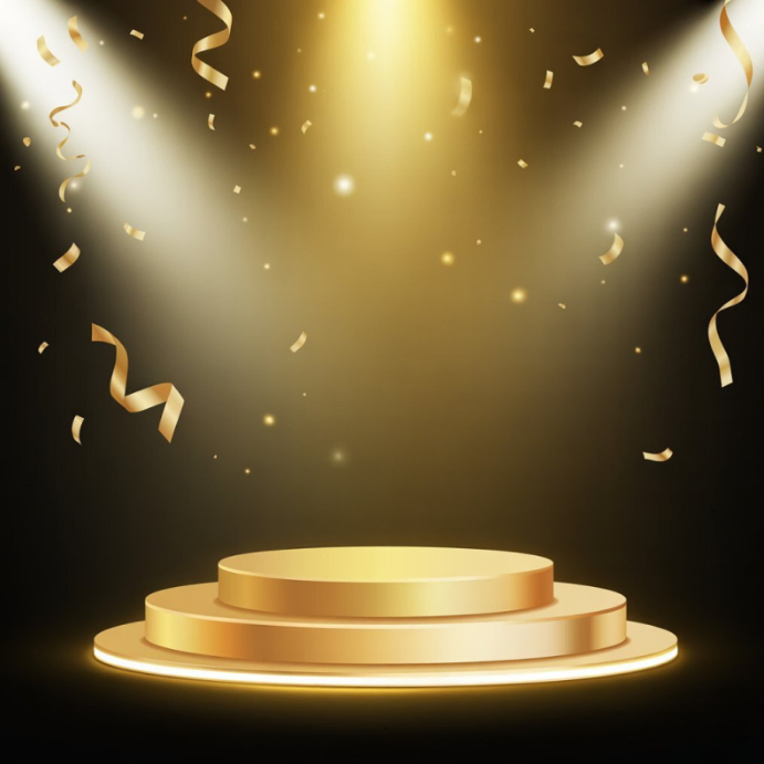 White Typographic Luxury Gold Podium Stage Background | Elegant ...