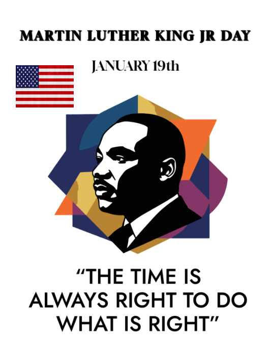 Plantilla de White Typographic Martin Luther King Jr Day Flyer (us ...