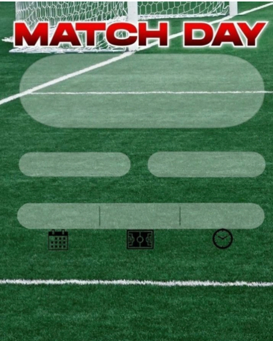 White Typographic Match Day Soccer Field Template Instagram Portrait ...