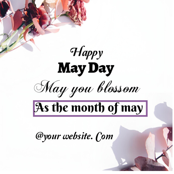 White Typographic May Day Flyer Instagram Post Template | PosterMyWall