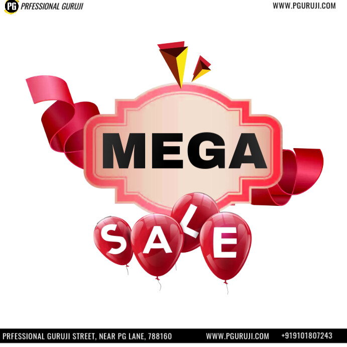 Plantilla de White Typographic Mega Sale Ad Instagram Post | PosterMyWall