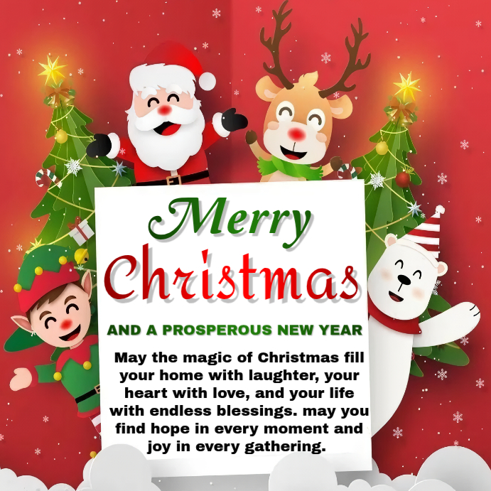 White Typographic Merry Christmas Instagram Post Template | PosterMyWall