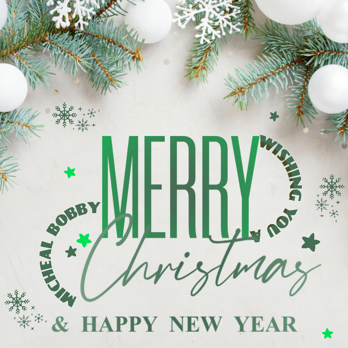 White Typographic Merry Christmas Instagram Post Templat | PosterMyWall