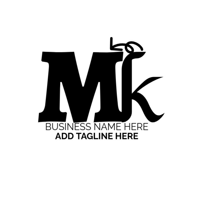 Copy of White Typographic Mk Business Logo Logo | PosterMyWall