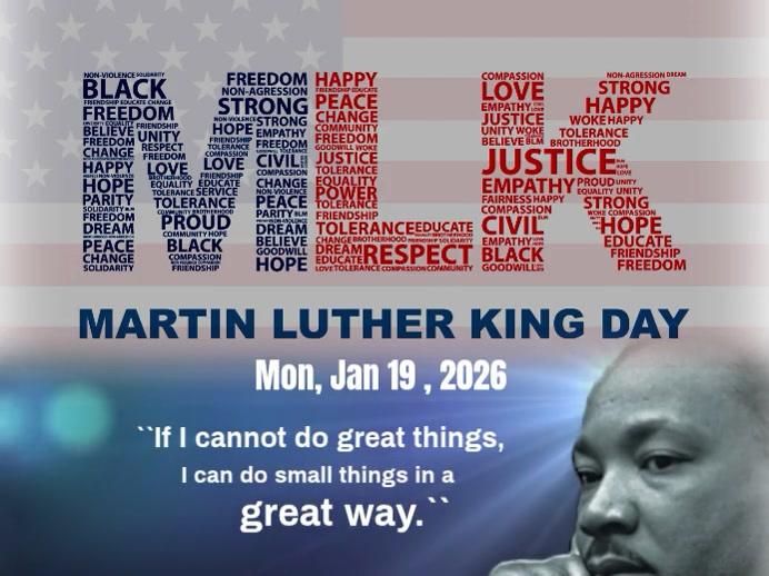 White Typographic Mlk Day 2026 Yard Sign Template | PosterMyWall