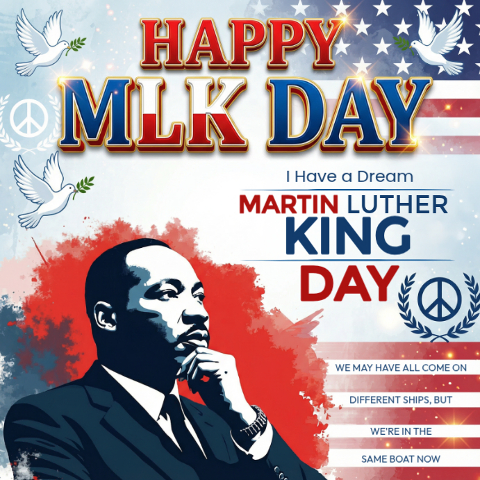 Copy of White Typographic Mlk Day Instagram Post | PosterMyWall