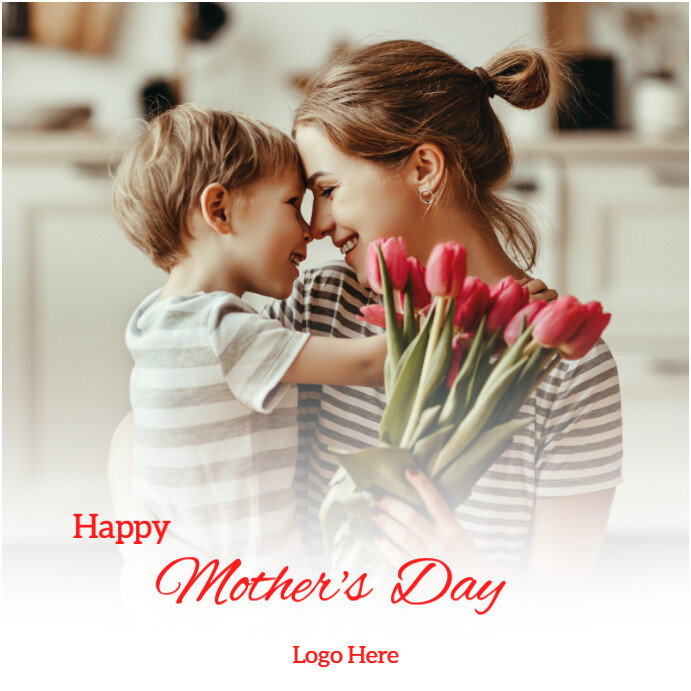 Copy of White Typographic Modern Minimalist Happy Mother's Day White ...