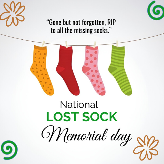 Copy of White Typographic National Lost Sock Memorial Day Instagram ...