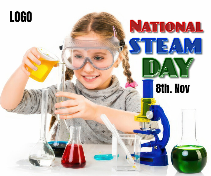 Plantilla de White Typographic National Steam Day Medium Rectangle ...