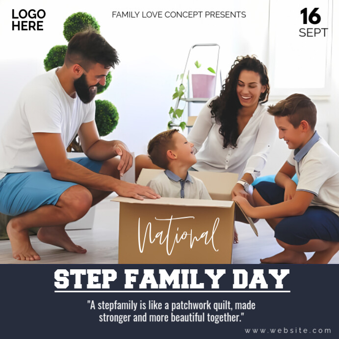 Modèle White Typographic National Step Family Day In | PosterMyWall