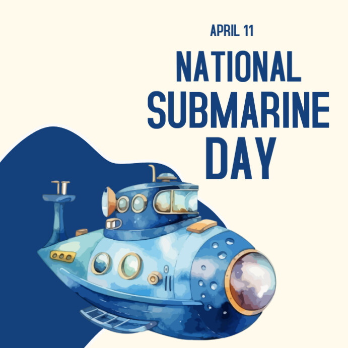 White Typographic National Submarine Day Template | PosterMyWall