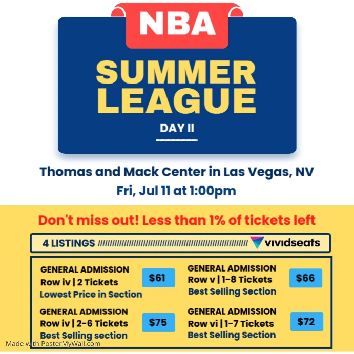White Typographic Nba Summer League Instagram Post Template | PosterMyWall