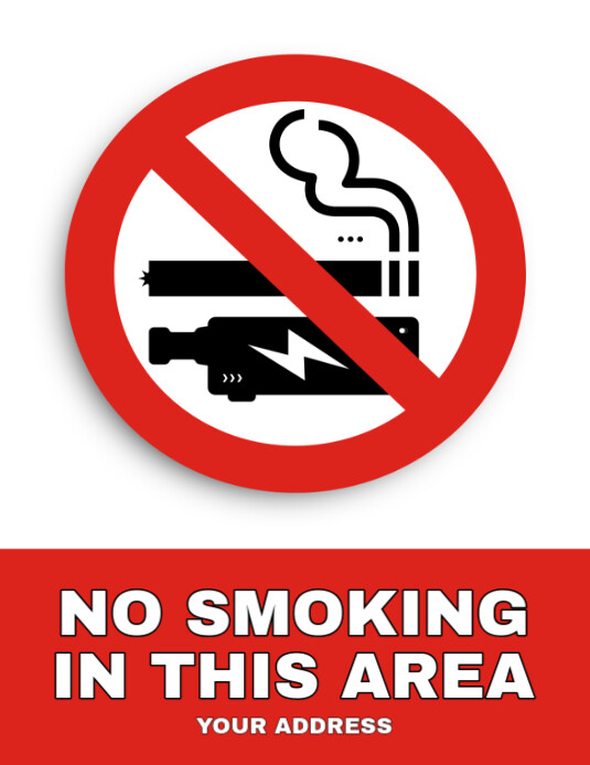 Plantilla de White Typographic No Smoking Area Restricted Areas Flyer ...