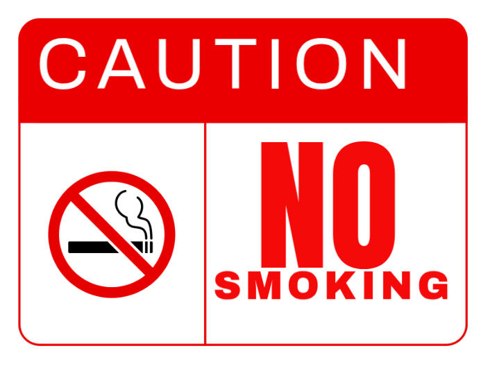 White Typographic No Smoking Sign Flyer Template | PosterMyWall