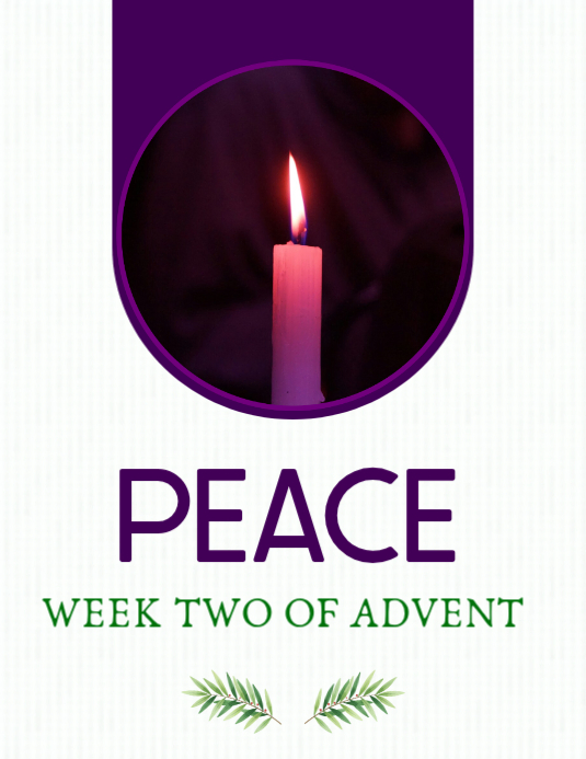 White Typographic Peace Second Week Of Advent Church Catholic Blessed ...