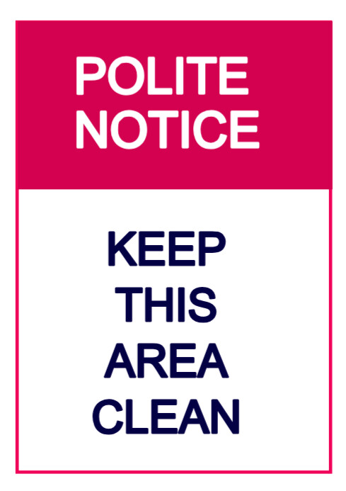 White Typographic Polite Notice A4 Template | PosterMyWall