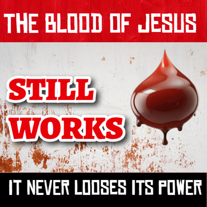 White Typographic Power In The Blood Of Jesus Instagram Post Template ...