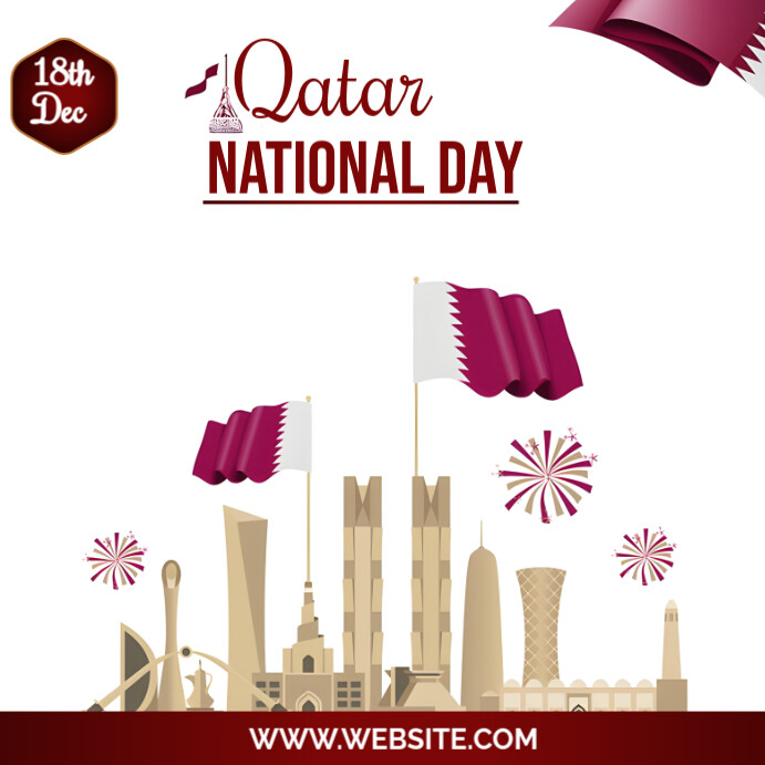 Copy of White Typographic Qatar National Day Flyer Instagram Post ...