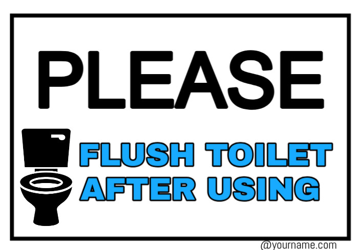 White Typographic Restroom Signage A4 Templat | PosterMyWall