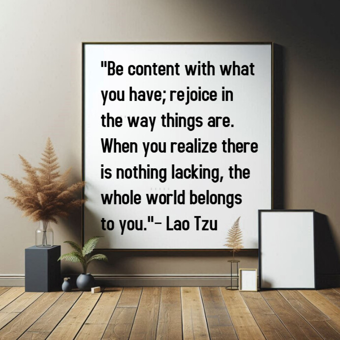 White Typographic Simplicity And Contentment Quote Instagram Post ...