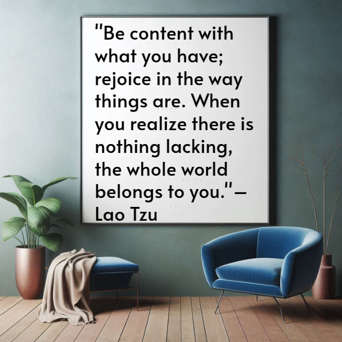 White Typographic Simplicity And Contentment Quote Instagram Post ...