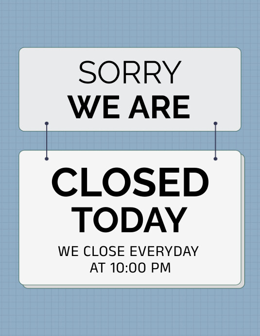 Copy of White Typographic Sorry We're Closed Flyer ( | PosterMyWall