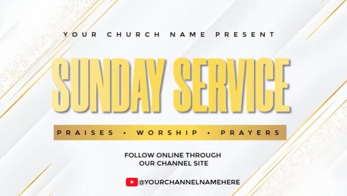 Copy of White Typographic Sunday Service Youtube Thumbnail | PosterMyWall