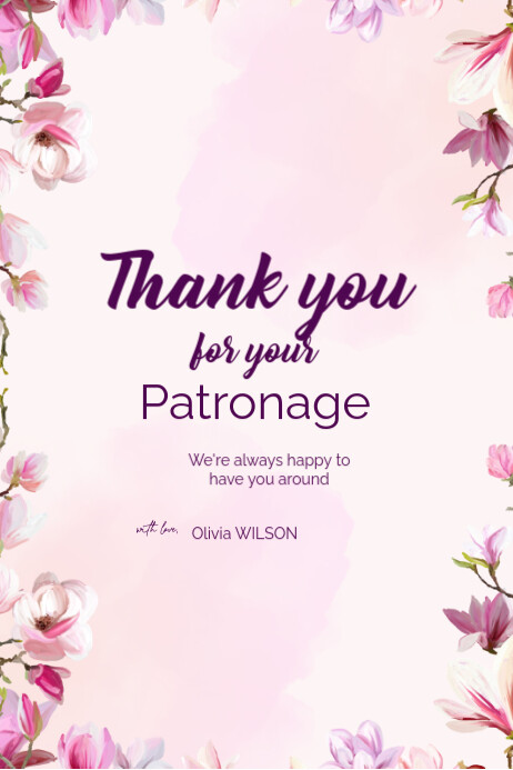White Typographic Thank You Card Poster Template | PosterMyWall
