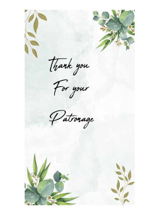 White Typographic Thank You For Your Patronage Flyer (us Letter ...