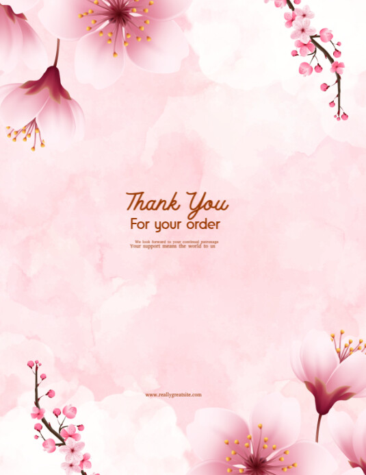 White Typographic Thank You For Your Patronage Flyer (us Letter ...