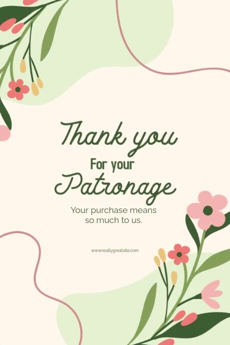White Typographic Thank You For Your Patronage Poster Template ...