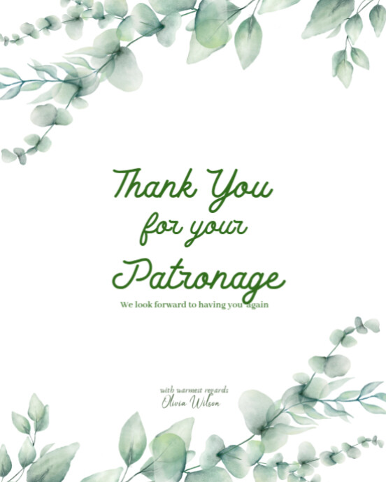White Typographic Thank You For Your Patronage Instagram Portrait ...