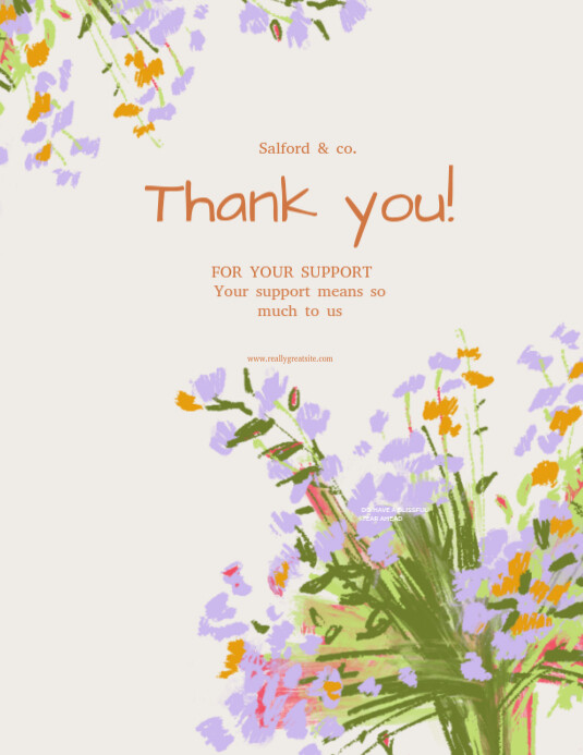 White Typographic Thank You For Your Patronage Flyer (us Letter ...