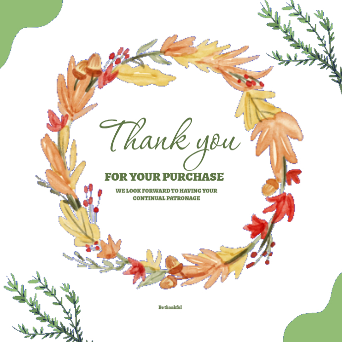 White Typographic Thank You For Your Patronage Instagram Post Template ...