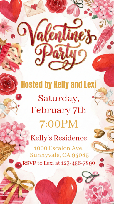 White Typographic Valentine's Party Instagram Story Template | PosterMyWall