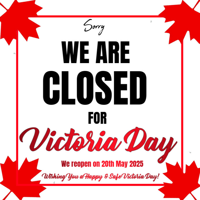 White Typographic Victoria Day Closure Instagram Post Template ...
