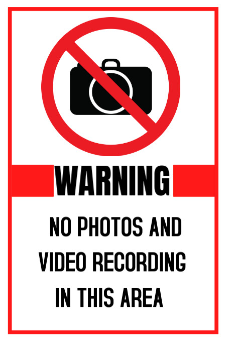 White Typographic Warning Signs Poster Template | PosterMyWall