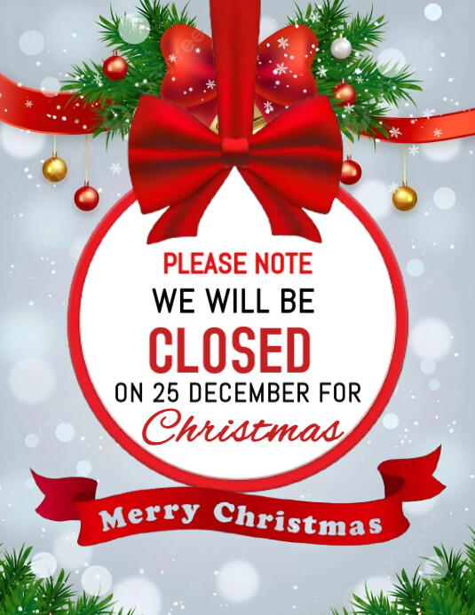 Copy of White Typographic We're Closed For Christmas Flyer (us Letter) | PosterMyWall