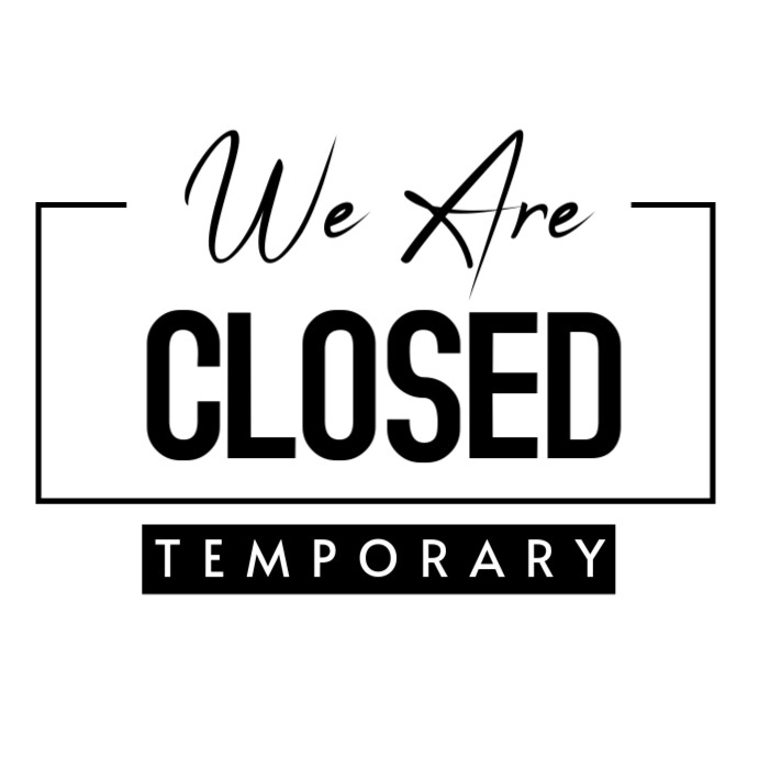 White Typographic We Are Closed Square (1:1) Template | PosterMyWall
