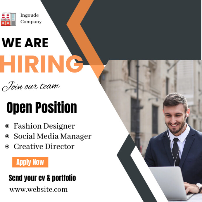 White Typographic We Are Hiring Instagram Post Template | PosterMyWall