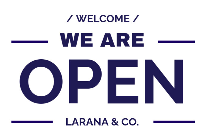White Typographic We Are Open Now Posters Label Template | PosterMyWall