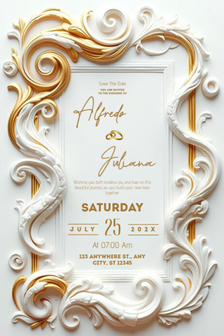 White Typographic Wedding Card | Wedding Invitation Card | Luxuray ...